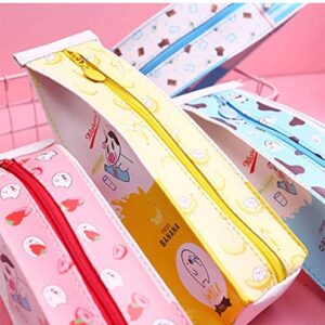 NYKKOLA Kawaii Set of 3 Milk Carton Pencil Cases Cosmetic Bag + 3 Carrot Gel Ink Pens