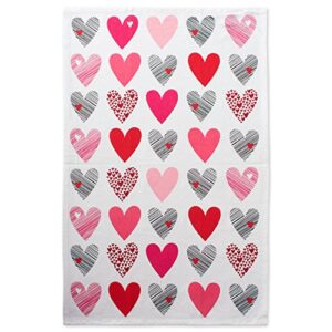 DII Valentine's Day Collection Kitchen, Dishtowel Set, 18X28", Hearts Collage, 2 Piece