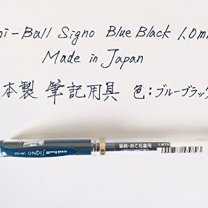 Uni-Ball UM-153 Signo Gel Ink Ballpoint Pen Value Set, White & Blue Black, Bold 1.0 mm, 2 Pens Each - Total 4 Pack (Japan Import)