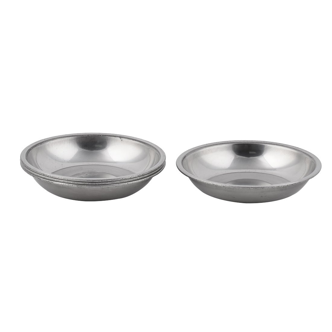 uxcell Stainless Steel Household Round Shaped Sauce Soy Dish Bowl 8cm Dia 4 PCS