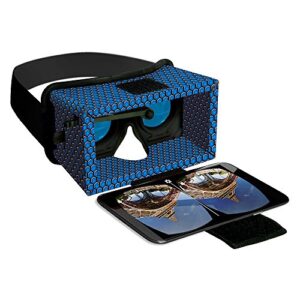 smart theater virtual reality deluxe cardboard headset - blue + 100's free apps