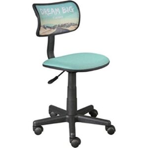 urban shop swivel mesh desk chair, aqua 21d x 21w x 33h in