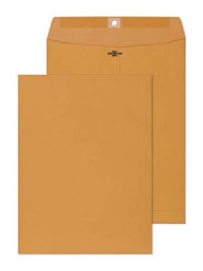 clasp envelopes – 9x12 inches brown kraft catalog envelopes - 30 pack - with clasp closure & gummed seal – 28lb heavyweight paper envelopes for home, office, business, legal or school.