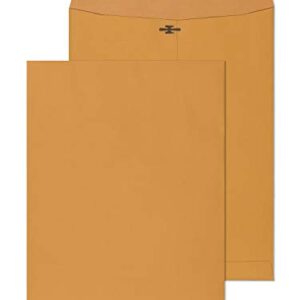 Clasp Envelopes – 9x12 Inches Brown Kraft Catalog Envelopes - 30 Pack - with Clasp Closure & Gummed Seal – 28lb Heavyweight Paper Envelopes for Home, Office, Business, Legal or School.