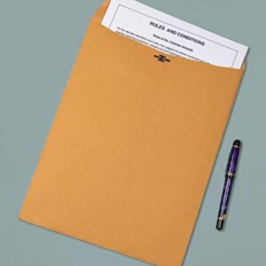 Clasp Envelopes – 9x12 Inches Brown Kraft Catalog Envelopes - 30 Pack - with Clasp Closure & Gummed Seal – 28lb Heavyweight Paper Envelopes for Home, Office, Business, Legal or School.