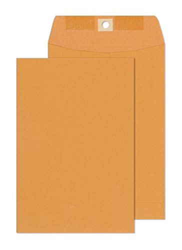 Clasp Envelopes – 6x9 Inch Brown Kraft Catalog Envelopes - 30 Pack - With Clasp Closure & Gummed Seal – 28lb Heavyweight Paper Envelopes for Home, Office, Business, Legal or School.