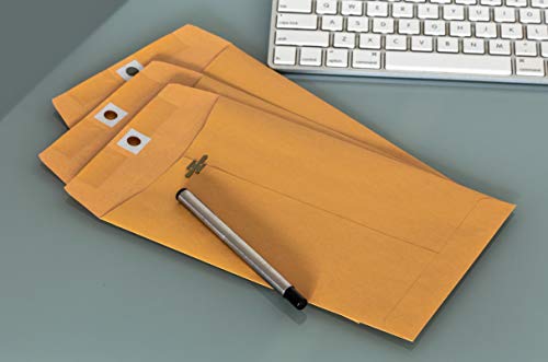 Clasp Envelopes – 6x9 Inch Brown Kraft Catalog Envelopes - 30 Pack - With Clasp Closure & Gummed Seal – 28lb Heavyweight Paper Envelopes for Home, Office, Business, Legal or School.