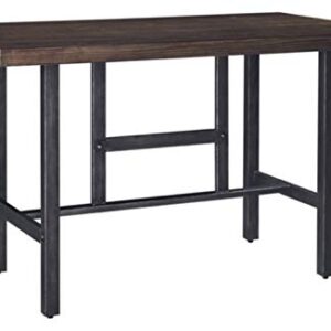 Signature Design by Ashley Kavara Modern Industrial Counter Height Dining Room Table, Medium Brown