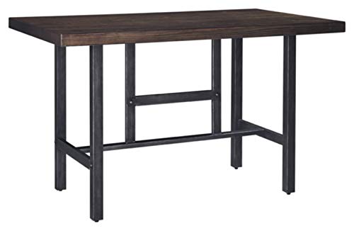 Signature Design by Ashley Kavara Modern Industrial Counter Height Dining Room Table, Medium Brown