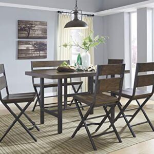 Signature Design by Ashley Kavara Modern Industrial Counter Height Dining Room Table, Medium Brown