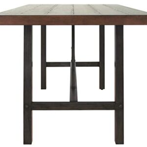 Signature Design by Ashley Kavara Modern Industrial Counter Height Dining Room Table, Medium Brown