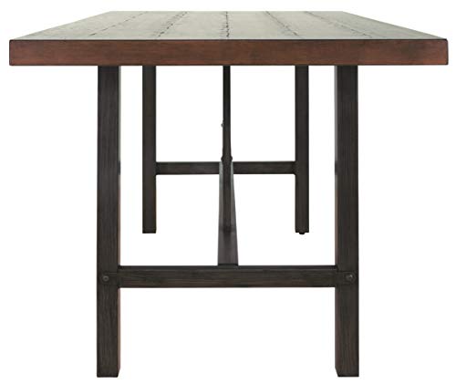 Signature Design by Ashley Kavara Modern Industrial Counter Height Dining Room Table, Medium Brown