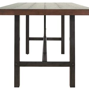 Signature Design by Ashley Kavara Modern Industrial Counter Height Dining Room Table, Medium Brown