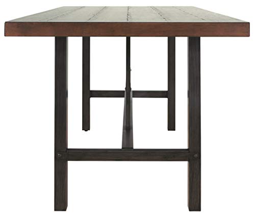 Signature Design by Ashley Kavara Modern Industrial Counter Height Dining Room Table, Medium Brown