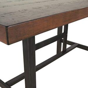 Signature Design by Ashley Kavara Modern Industrial Counter Height Dining Room Table, Medium Brown