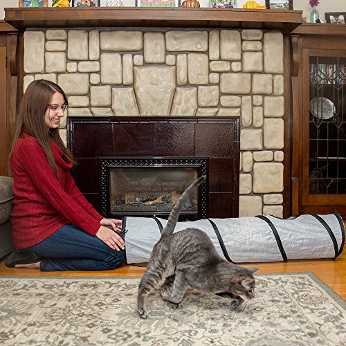 PetLike Cat Tunnel for Indoor Cats Collapsible Pop-up Pet Tube Peek Hole Hideaway Play Toys for Cats with Ball