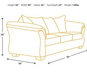 Signature Design by Ashley Bladen Faux Leather Upholstered Sofa, Gray