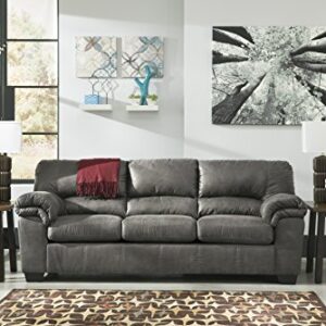 Signature Design by Ashley Bladen Faux Leather Upholstered Sofa, Gray