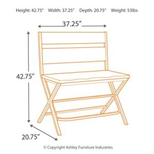 Signature Design by Ashley Kavara Industrial Farmhouse 24" Distressed Double Barstool, Dark Brown