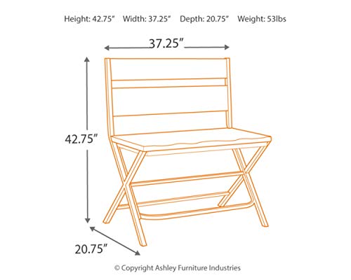 Signature Design by Ashley Kavara Industrial Farmhouse 24" Distressed Double Barstool, Dark Brown