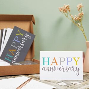 Juvale 36 Pack Happy Anniversary Cards with Envelopes for Work, Wedding, Employees, 6 Designs (Blank Inside, 4x6 In)