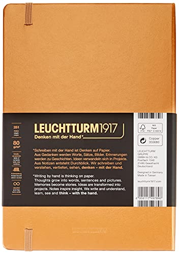 LEUCHTTURM1917 Metallic Special Edition - Medium A5 Dotted Hardcover Notebook (Copper) - 251 Numbered Pages