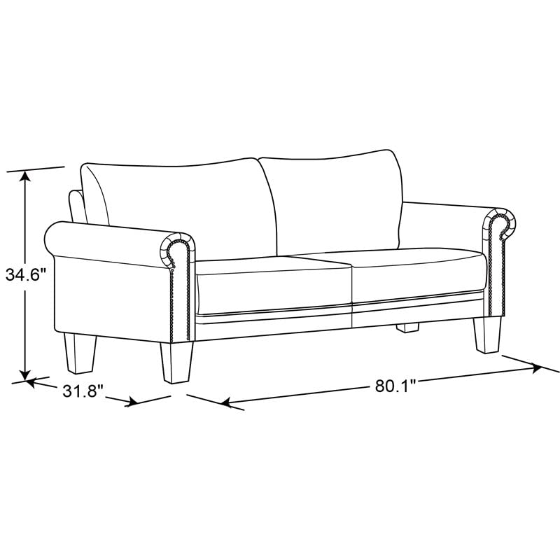 LifeStyle Solutions Arlington Sofa, Charcoal Grey