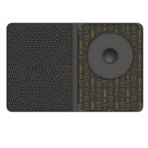 Talisman Designs Original Multi-Use Cocktail Bar Mat for Countertop | 9 x 12 | Black | Versatile Bar Spill Mat | Slice & Prep Cutting Board | Non-Slip Work Surface | Home Bar Accessory