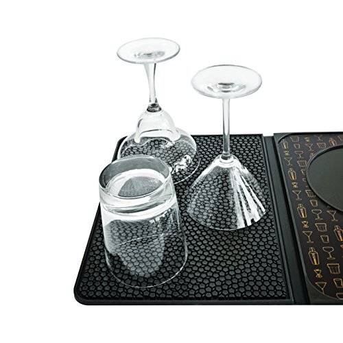 Talisman Designs Original Multi-Use Cocktail Bar Mat for Countertop | 9 x 12 | Black | Versatile Bar Spill Mat | Slice & Prep Cutting Board | Non-Slip Work Surface | Home Bar Accessory