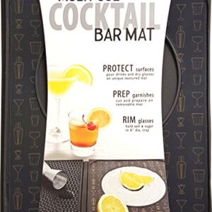 Talisman Designs Original Multi-Use Cocktail Bar Mat for Countertop | 9 x 12 | Black | Versatile Bar Spill Mat | Slice & Prep Cutting Board | Non-Slip Work Surface | Home Bar Accessory