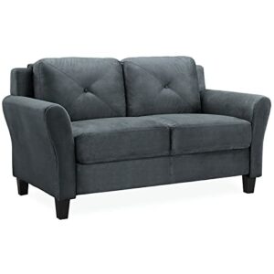 lifestyle solutions harrington loveseat, dark grey