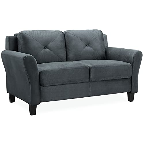 LifeStyle Solutions Harrington Loveseat, Dark Grey