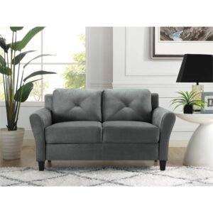 LifeStyle Solutions Harrington Loveseat, Dark Grey