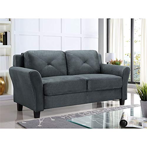 LifeStyle Solutions Harrington Loveseat, Dark Grey