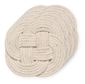 now designs crocheted nautical rope coaster, set of four