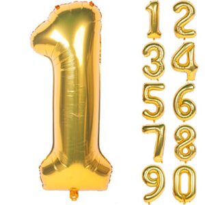 40 inch gold digit helium foil birthday party balloons (gold 1)