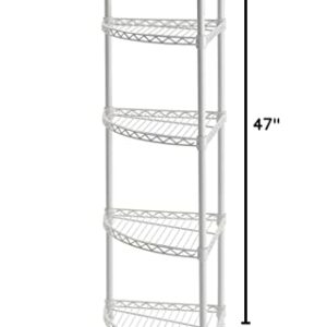 Muscle Rack WSCR141447 5-Shelf Steel Wire Corner Shelving Unit, 14" Width, 47" Height, 14" Depth , White