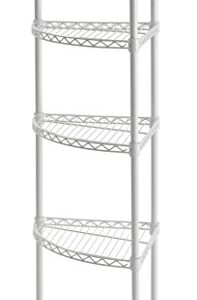 Muscle Rack WSCR141447 5-Shelf Steel Wire Corner Shelving Unit, 14" Width, 47" Height, 14" Depth , White