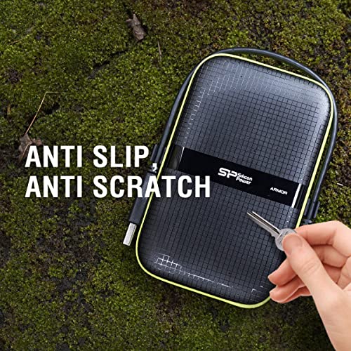 SP Silicon Power 2TB Rugged Portable External Hard Drive Armor A60 Shockproof USB 3.1 Gen1 for PC Mac Xbox and PS4 Black