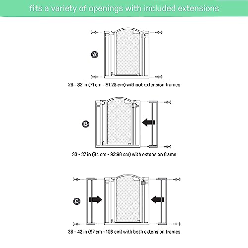 Summer Modern Home Walk-Thru Safety Pet and Baby Gate, 28"-42" Wide, 30" Tall, Pressure or Hardware Mounted, Install on Wall or Banister in Doorway or Stairway, Auto Close Door - Espresso