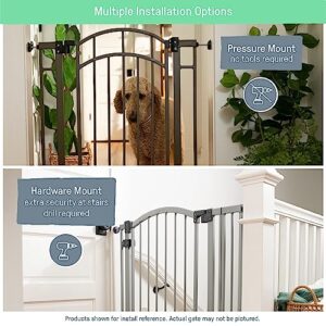 Summer Modern Home Walk-Thru Safety Pet and Baby Gate, 28"-42" Wide, 30" Tall, Pressure or Hardware Mounted, Install on Wall or Banister in Doorway or Stairway, Auto Close Door - Espresso