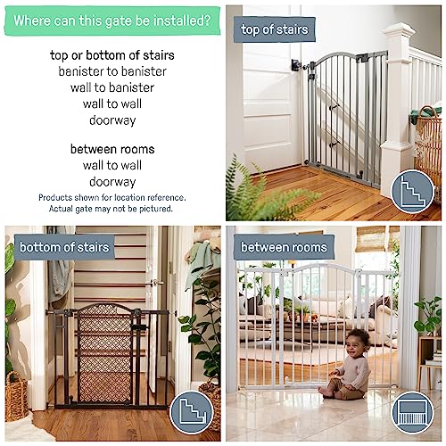 Summer Modern Home Walk-Thru Safety Pet and Baby Gate, 28"-42" Wide, 30" Tall, Pressure or Hardware Mounted, Install on Wall or Banister in Doorway or Stairway, Auto Close Door - Espresso