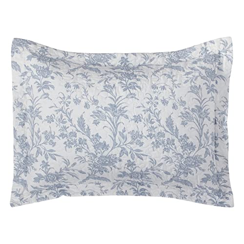 Laura Ashley Home - Amberley Collection - Quilt Set - 100% Cotton, Breathable & Lightweight, Reversible Bedding, Pre-Washed for Added Softness, Queen, Spa Blue , 1 Count (Pack of 1)