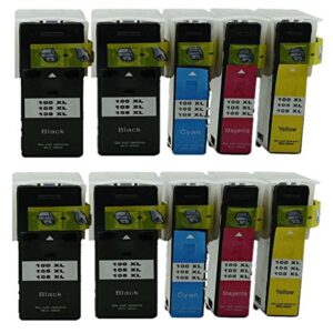 replacement for lexmark 100xl ink cartridge 100 105 108 xl 105xl 108xl 14n1068 14n1069 14n1070 14n1071 s301 302 305 s405 409 s505 s605 s308 s408 pro205 209 705 707 709 805 901 printer (2set+2bk)