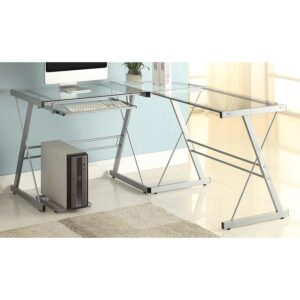 Ryan Rove Computer Desk, Silver