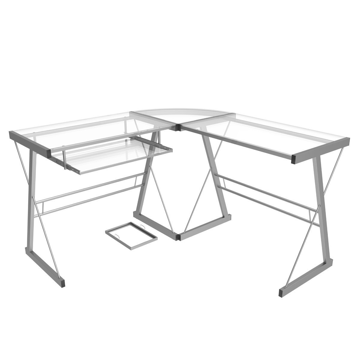 Ryan Rove Computer Desk, Silver