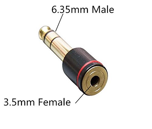 VSKEY [3Pack Stereo (1/4 Inch) 6.35mm Male to 3.5mm (1/8 inch) Female Stereo Audio Adapter for Headphones,Amplifiers,AMPMixing Console, Home Theater Devices Audio Convertor