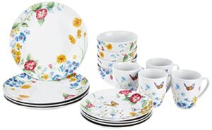 pfaltzgraff 5184213 annabelle dinnerware set, 16 piece, multicolored