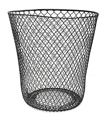 Essentials Wire Mesh Waste Basket (Black)