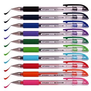 mitsubishi uni-ball signo um-151 gel ink pen - 0.38 mm (pack of 10 colors)